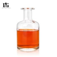 China 500ml Glass Round Shape Vodka Rum Liquor Bottles for Distilleries and Distilled Spirits for sale