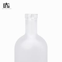 China Glass Collar Classic Frosted Empty Liquor Vodka Whiskey Bottle 500ml 700ml 1000ml for sale
