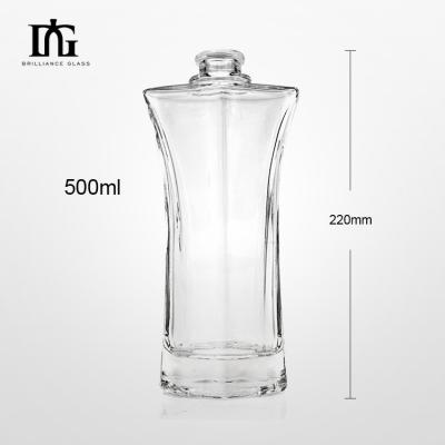 China Body Material Glass Custom Empty Glass Bottles for Liquor Whisky Rum 500ml 700ml 750ml for sale