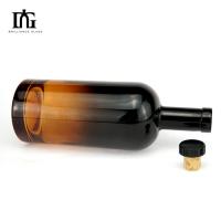 China Transparent Amber Black Wine Glass Bottles 375ml 500ml 750ml 700ml Sealing Type CORK for sale
