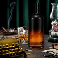China Transparent Amber Black Wine Glass Bottles 375ml 500ml 750ml 700ml Sealing Type CORK for sale
