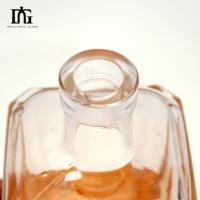 China Champagne Bottle Transparent 700ml Square Glass Vodka Whiskey Gin Bottle With Cork for sale
