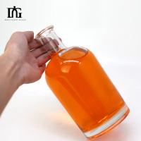 China Screen Printing Hot Stamping Painting Whisky Glass Bottle with Cork Cap for sale