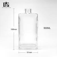 China Square 500ml Glass Bottles for Carbonated Drinks and Whisky in Transparent Material for sale