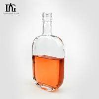 China 500ml Transparent Vodka Glass Bottle with Sealed Cork and Engraving Surface for sale