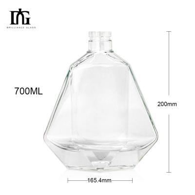 China 375ml 500ml 700ml 750ml Glass Bottles for Vodka Whisky Rum Gin Brandy Carbonated Drinks for sale