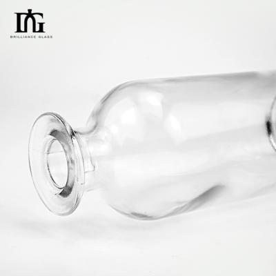 China Beverage Vertical Stripe Clear Glass Bottles with Cork Stoppers Perfect Birthday Gift for sale