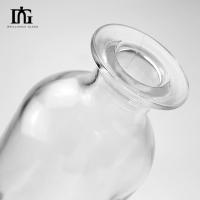 China Beverage Vertical Stripe Clear Glass Bottles with Cork Stoppers Perfect Birthday Gift for sale