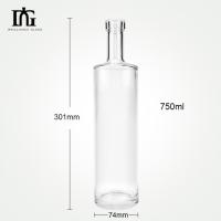 China Industrial Beverage 750ml Clear Gin Vodka Ice Wine Glass Bottle with CORK Sealing Type for sale