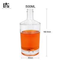 China 500ml/700ml Capacity Classical Empty Flint Clear Round Glass Bottle for Gin Rum Whisky for sale