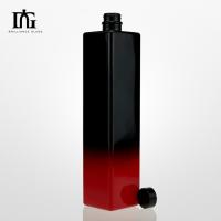 China Acceptable Customer's Logo 750ml Square Glass Wine Bottle for Brandy Liquor Drinking for sale