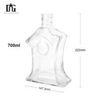 China Liquors and Beverages European Style 700ml 750ml Glass Bottle for Whisky Rum Gin for sale