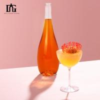 China 750ml Round Clear Bottle Gin Rum Vodka Brandy Glass Bottle for European Style Luxury for sale