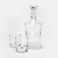 China Screen Printing Hot Stamping 750ml Clear Glass Decanter for Liquors and Beverages for sale