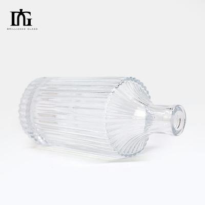 China 500ml Clear Glass Vodka Liquor Gin Rum Tequila Spirits Bottles with Transparent Design for sale