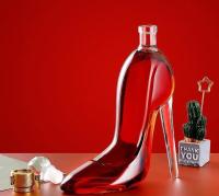 China High Heel Shoe Shape Unique 500ml 750ml Capacity Whiskey Red Wine Vodka Glass Bottle for sale