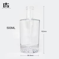 China 500ml 700ml 750ml 1000ml Nordic Gin Whiskey Vodka Glass Bottle with Engraved Mountain for sale