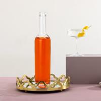 China 500ml 750ml 1000ml Glass Wine Whiskey Bottle with Cork Hot Stamping and Electroplating for sale