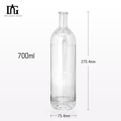 China Body Material Glass Bottle for Whisky Rum Gin 500ml 700ml Capacity Liquor Spirits Bottles for sale