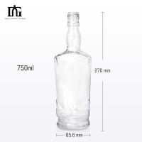 China Provided Freely 700ml 750ml 1L Clear Glass Liquor Spirits Alcohol Rum Whiskey Bottle for sale