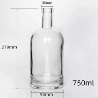 China Glass Collar 500ml 700ml 750ml Nordic Empty Transparent Liquor Bottle for Vodka Oslo for sale