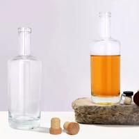 China Super Flint 500ml 750ml Brandy Clear Whisky Gin Glass Wine Color Vodka Bottle Direct for sale