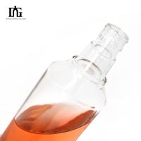 China Transparent Round Empty Flint Glass Liquor Wine Whisky Vodka Tequila Bottle Capacity 500ml for sale