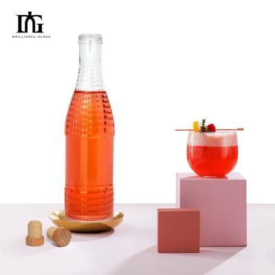 China OEM/ODM Acceptable 700ML Glass Soda Bottle with Leakproof Twist Off Cap for sale