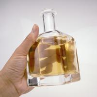 China Custom Square Glass Whisky Bottle Set 5CL 500ML 750ML Frosted Vial Base Material glass for sale