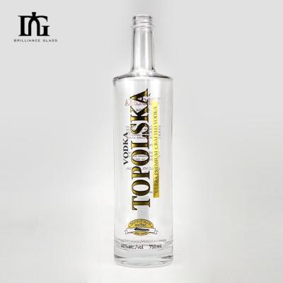 China Glass Bottle for Liquor Vodka Brandy Whiskey Unique Design Body and Collar Material for sale