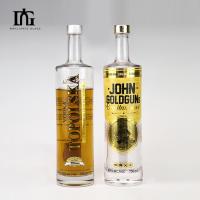 China Glass Bottle for Liquor Vodka Brandy Whiskey Unique Design Body and Collar Material for sale