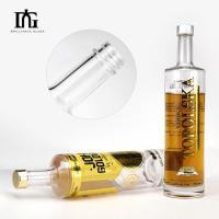 China Glass Bottle for Liquor Vodka Brandy Whiskey Unique Design Body and Collar Material for sale