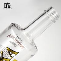 China Glass Bottle for Liquor Vodka Brandy Whiskey Unique Design Body and Collar Material for sale