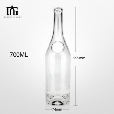 China 700ml Juice Wine Spirit Glass Bottle for Whisky Vodka Capacity 700ml Base Material Glass for sale