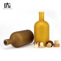 China 500ML Glass Bottle With Cork For Olive Oil Liquor Gin Vodka Liquid Screen Printing for sale