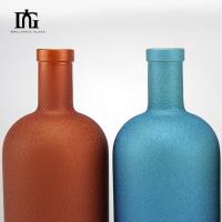 China 500ML Glass Bottle With Cork For Olive Oil Liquor Gin Vodka Liquid Screen Printing for sale