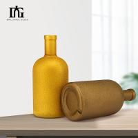 China 500ML Glass Bottle With Cork For Olive Oil Liquor Gin Vodka Liquid Screen Printing for sale