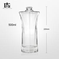 China Whiskey Vodka Glass Bottle 500ml 750ml with Customized Unique Shape and Cork Cap Type for sale