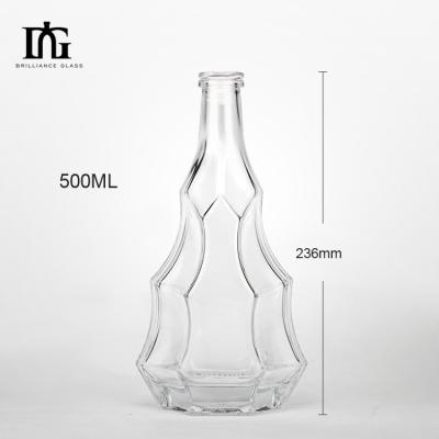 China Custom Glass Spirit Bottles Liquor Gin Whiskey Cocktail Wine Vodka Bottle With Screw Cap for sale