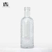 China Uniquen Shape 500ml 700ml Clear Rum Whisky Juice Glass Bottle with CORK Sealing Type for sale
