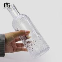 China Uniquen Shape 500ml 700ml Clear Rum Whisky Juice Glass Bottle with CORK Sealing Type for sale