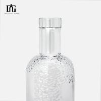 China Uniquen Shape 500ml 700ml Clear Rum Whisky Juice Glass Bottle with CORK Sealing Type for sale