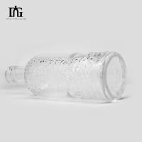China Uniquen Shape 500ml 700ml Clear Rum Whisky Juice Glass Bottle with CORK Sealing Type for sale