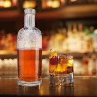 China Uniquen Shape 500ml 700ml Clear Rum Whisky Juice Glass Bottle with CORK Sealing Type for sale