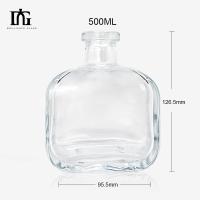 China Clear Black White Tequila Liquor Glass Bottle for Drinks 100ml 200ml 375ml 500ml 750ml for sale