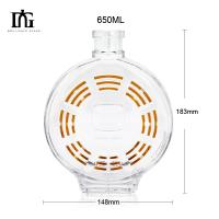 China Glass Collar 450ml 700ml 750ml Rum Vodka Whisky Liquor Gin Spirit Bottle with Cork for sale