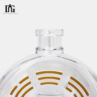 China Glass Collar 450ml 700ml 750ml Rum Vodka Whisky Liquor Gin Spirit Bottle with Cork for sale