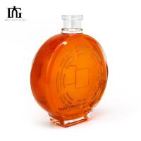 China Glass Collar 450ml 700ml 750ml Rum Vodka Whisky Liquor Gin Spirit Bottle with Cork for sale