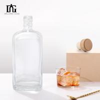 China 500ml 700ml Custom Juice Beverage Liqouur Spirits Glass Bottle with Cork and Screw Cap for sale