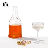 China Custom Logo 500ml/700ml Glass Bottle for Brandy Juice Wine or Liquor Unique Design for sale